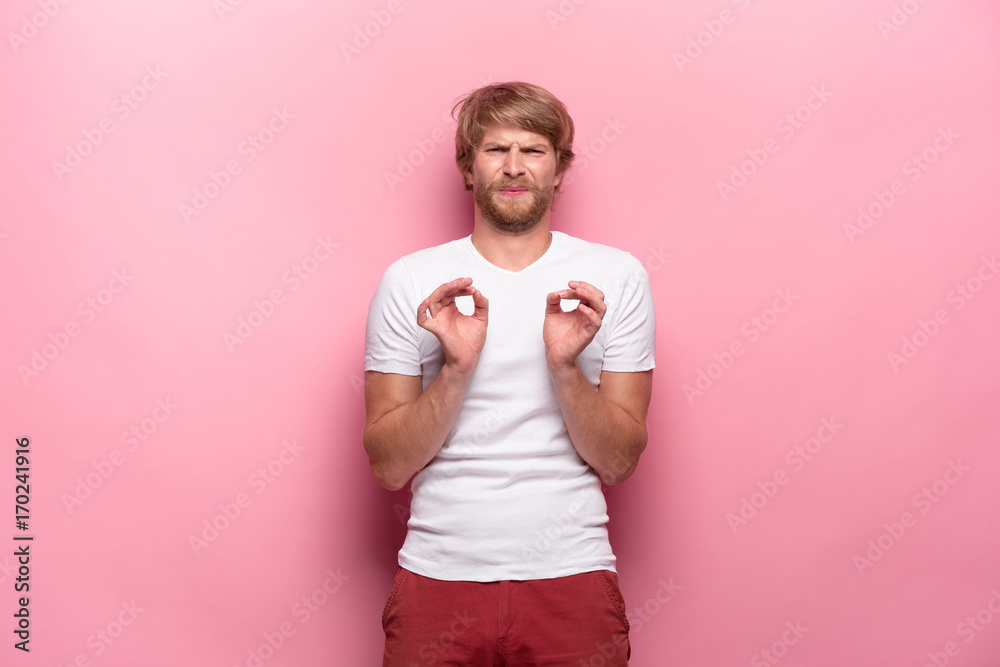 Negative human facial expressions, emotions and feelings. Portrait of ...