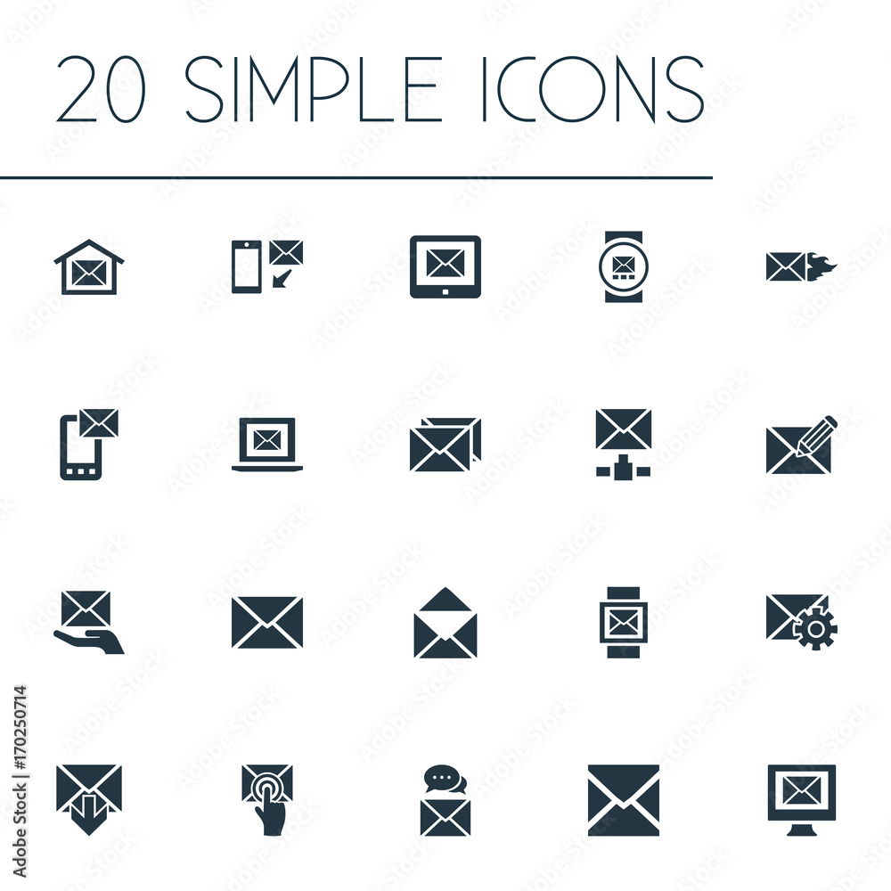 Vector Illustration Set Of Simple Communication Icons. Elements Make Up ...