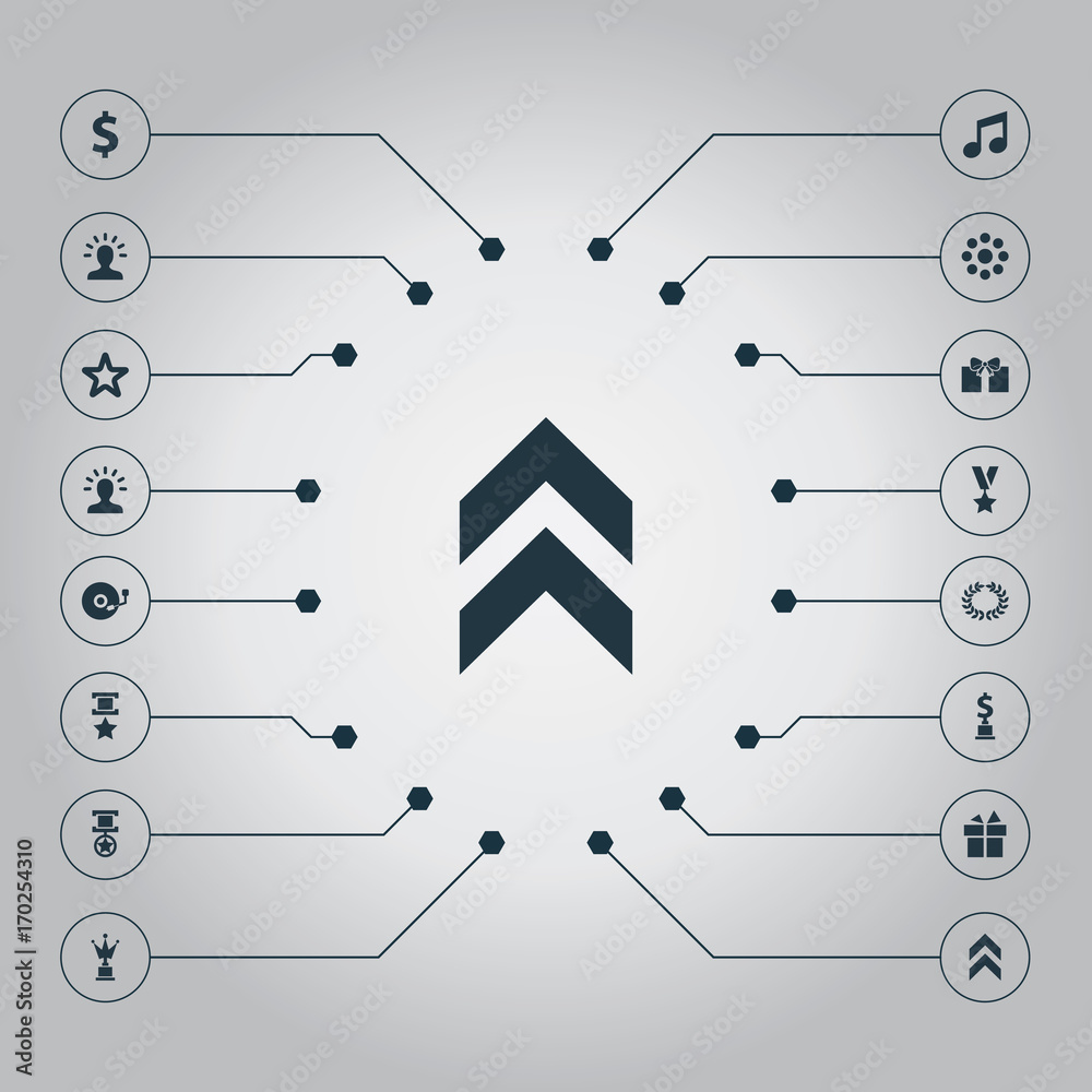 Vector Illustration Set Of Simple Reward Icons. Elements Wreath, Award ...