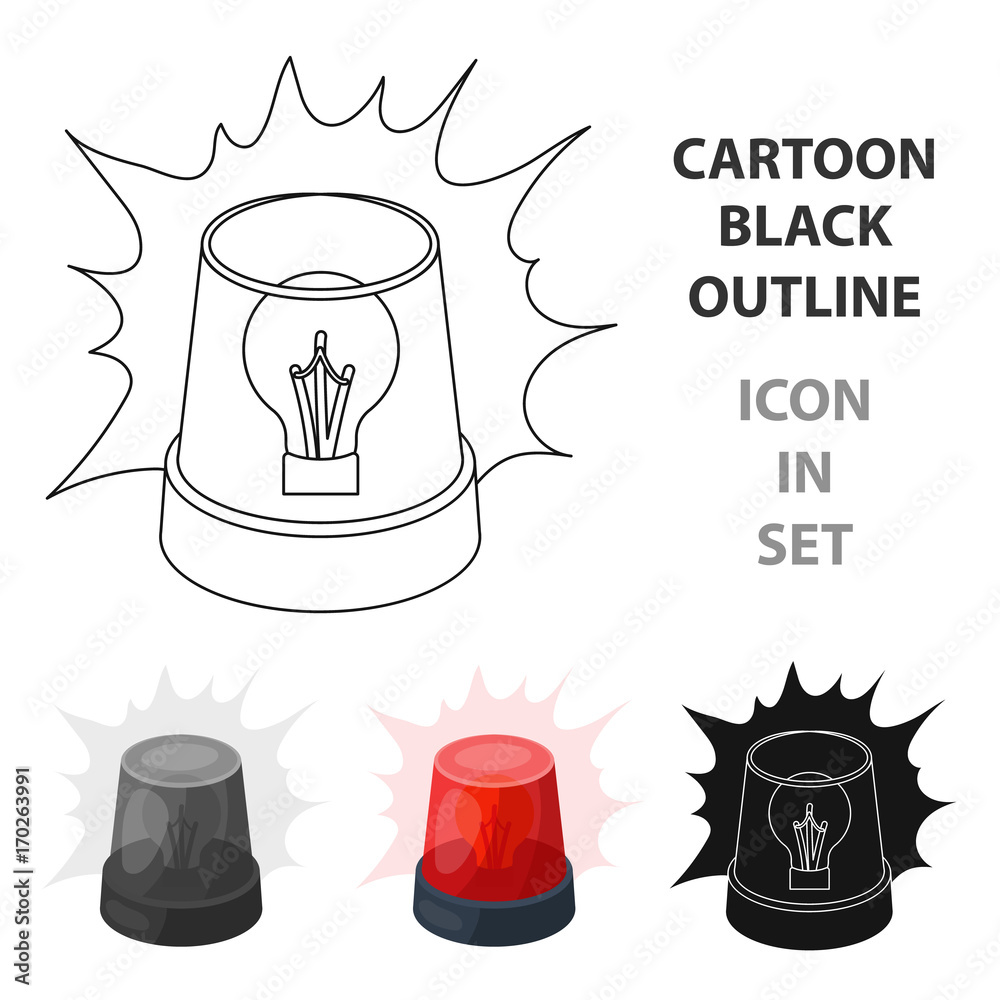 Emergency rotating beacon light icon in cartoon style isolated on white ...