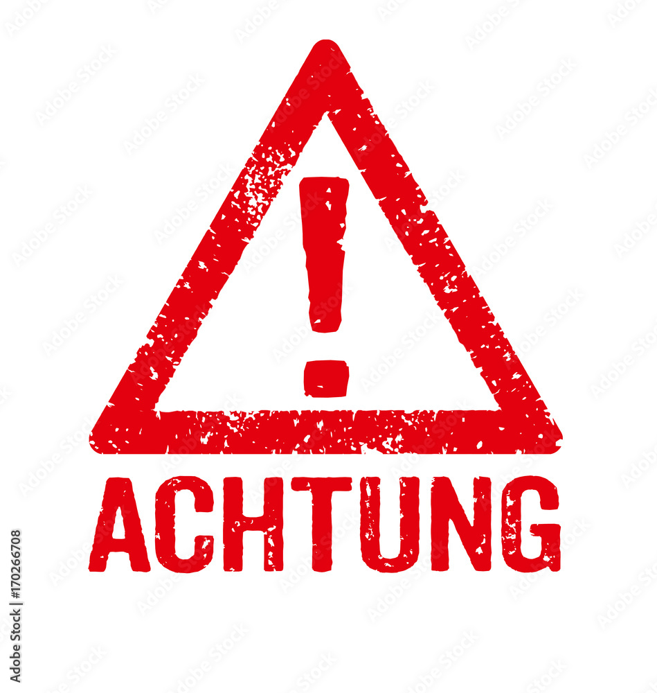 Roter Stempel auf weißem Hintergrund - Achtung Stock-Illustration ...
