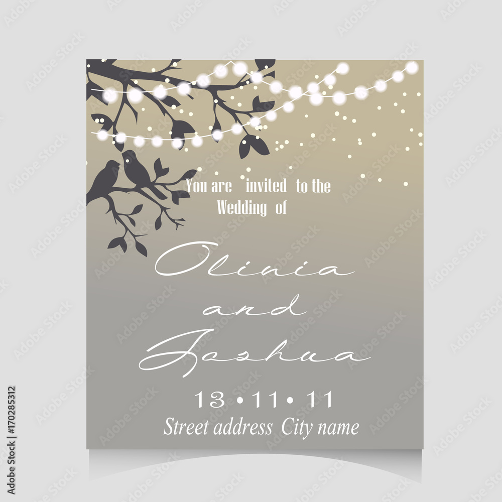WEDDING INVITATION TEMPLATE DESIGN. Stock Vector | Adobe Stock