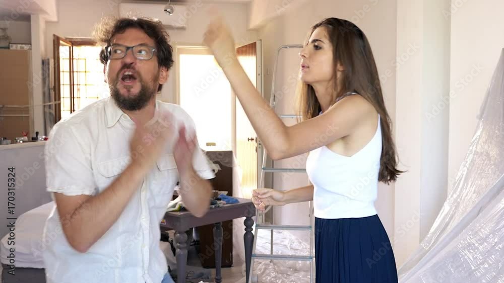 Boyfriend and girlfriend screaming and yelling at each other unhappy ...