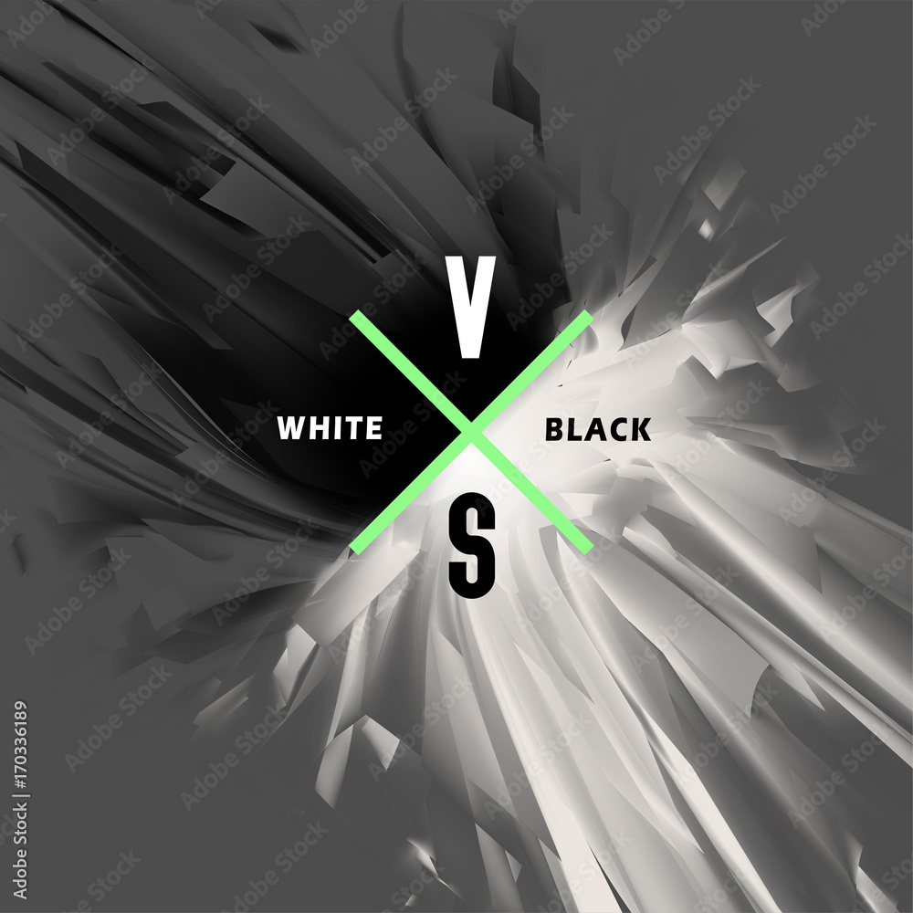 Black and white versus abstract background. Opposition of white and ...