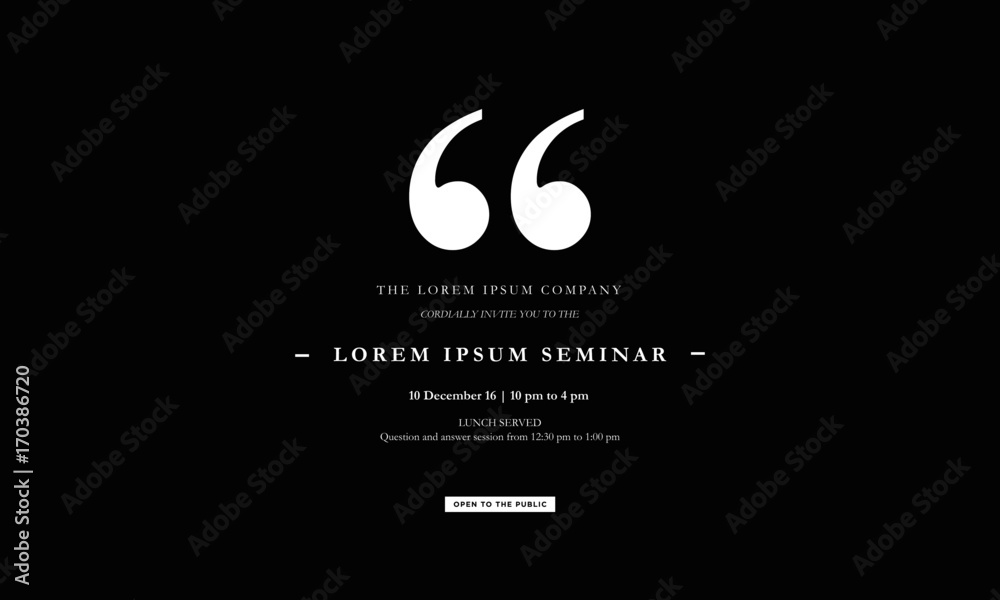 Business Seminar Invitation Design Template (With time, date and venue ...