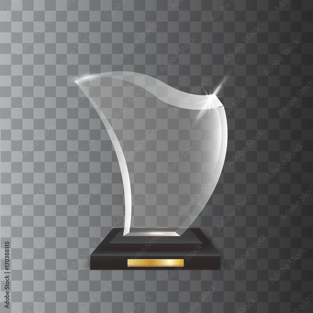 Transparent Realistic Blank Vector Acrylic Glass Trophy Award Stock ...