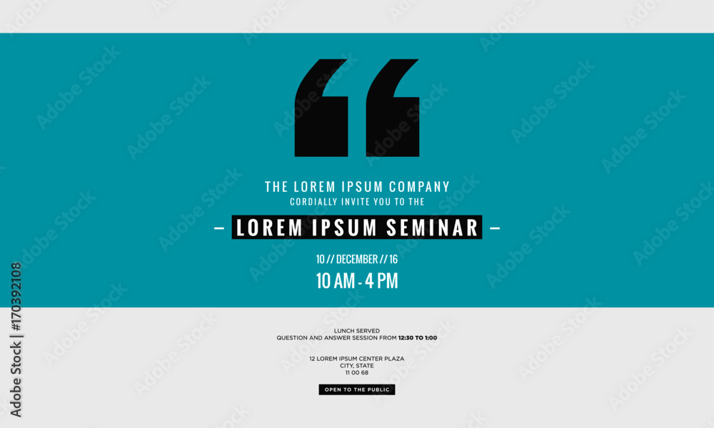Business Seminar Invitation Design Template (With time, date and venue ...