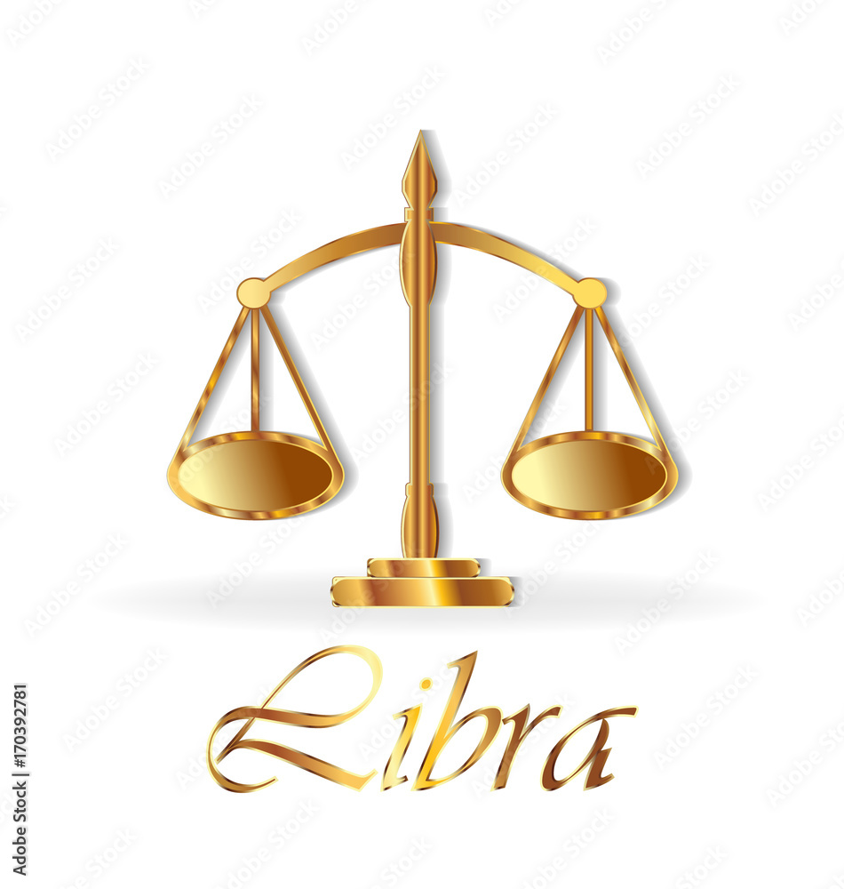 Libra horoscope symbol of justice icon logo vector image Stock Vector ...