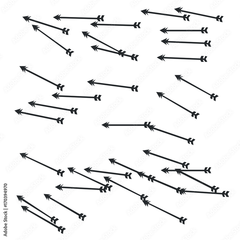 A random arrow. Black and white vector illustration. The element of ...