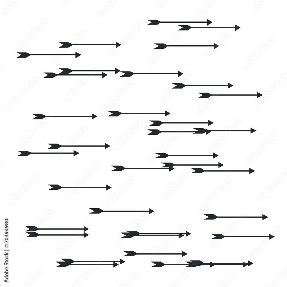 A random arrow. Black and white vector illustration. The element of ...