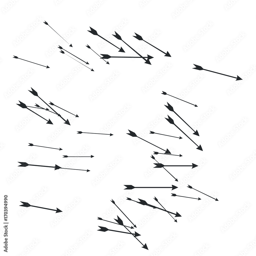 A random arrow. Black and white vector illustration. The element of ...