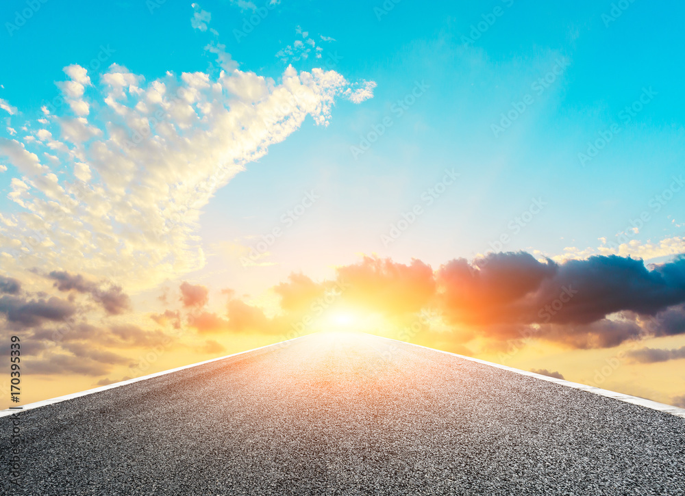 Beautiful sky cloud and asphalt road landscape Stock Photo | Adobe Stock