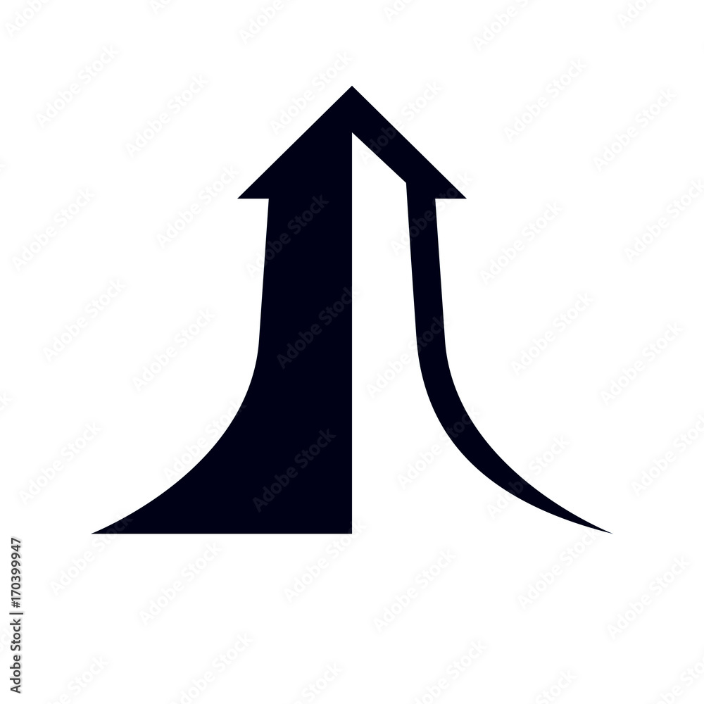 Vector boost up arrow, graphic design element. Business development ...