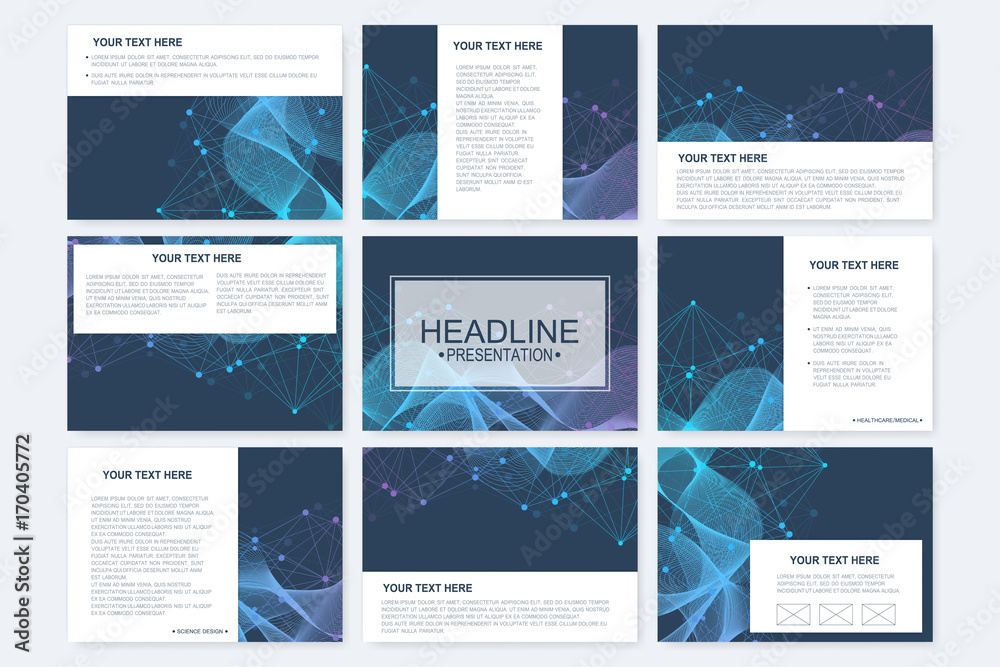 Big set of vector templates for presentation slides. Modern graphic ...