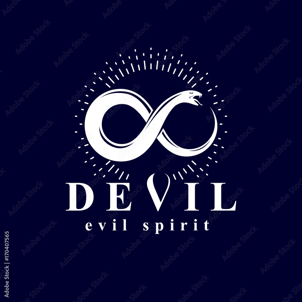 Vector snake symbol created in the shape of limitless. Evil spirit ...