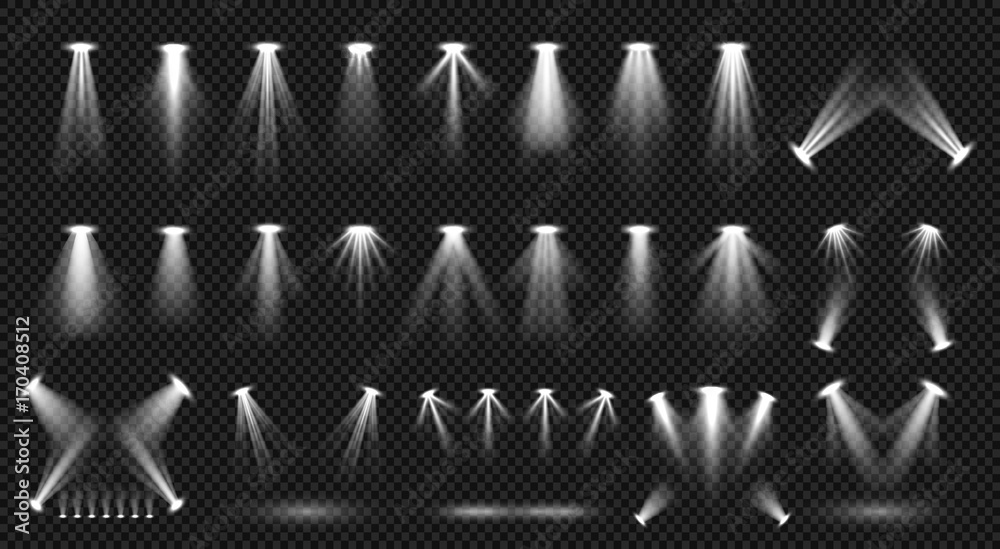 Spot lighting isolated on transparent background vector collection ...