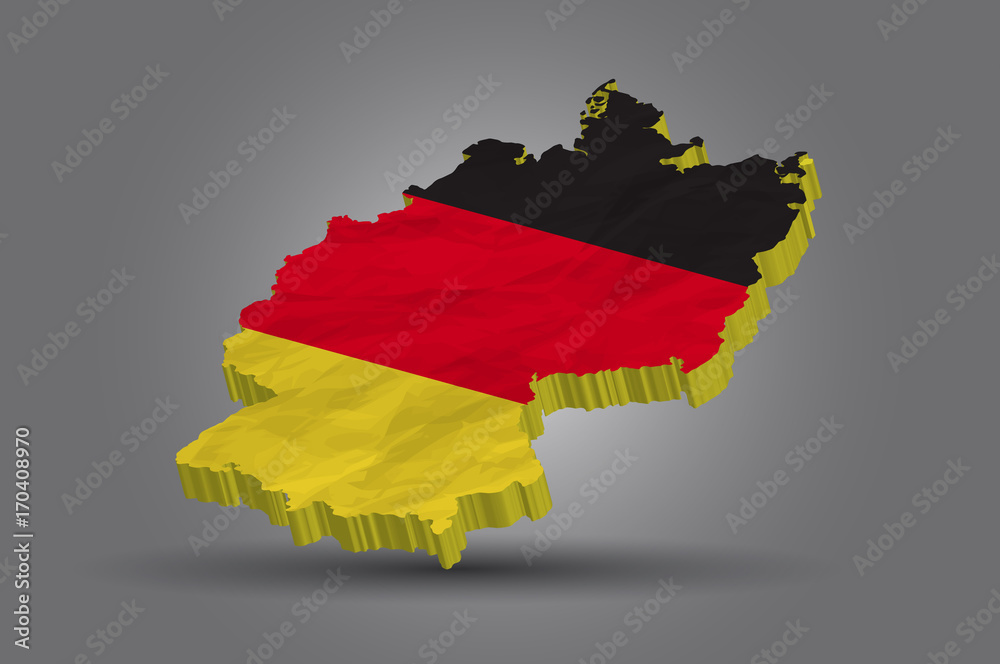 German Map Vector. German 3d map with flag Stock-Vektorgrafik | Adobe Stock