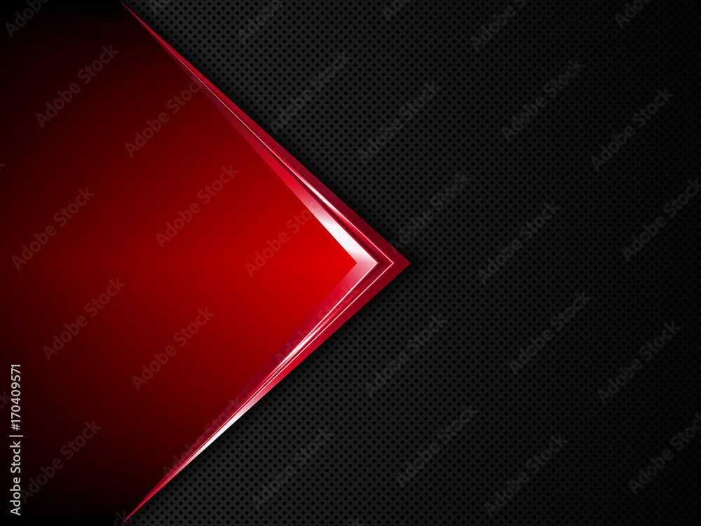 Black and red metal background. Vector metallic banner. Abstract ...