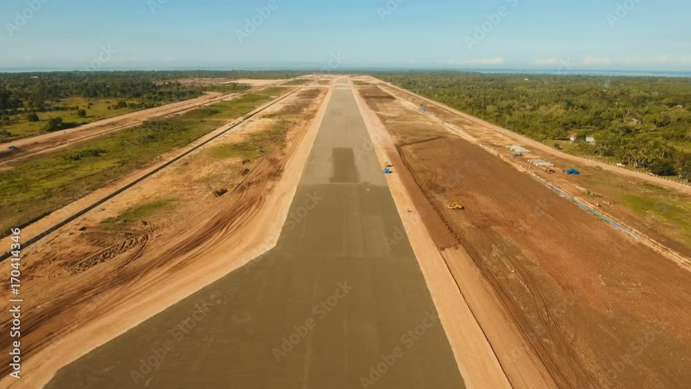 Construction of a new airport terminal on Panglao. Aerial view Modern ...