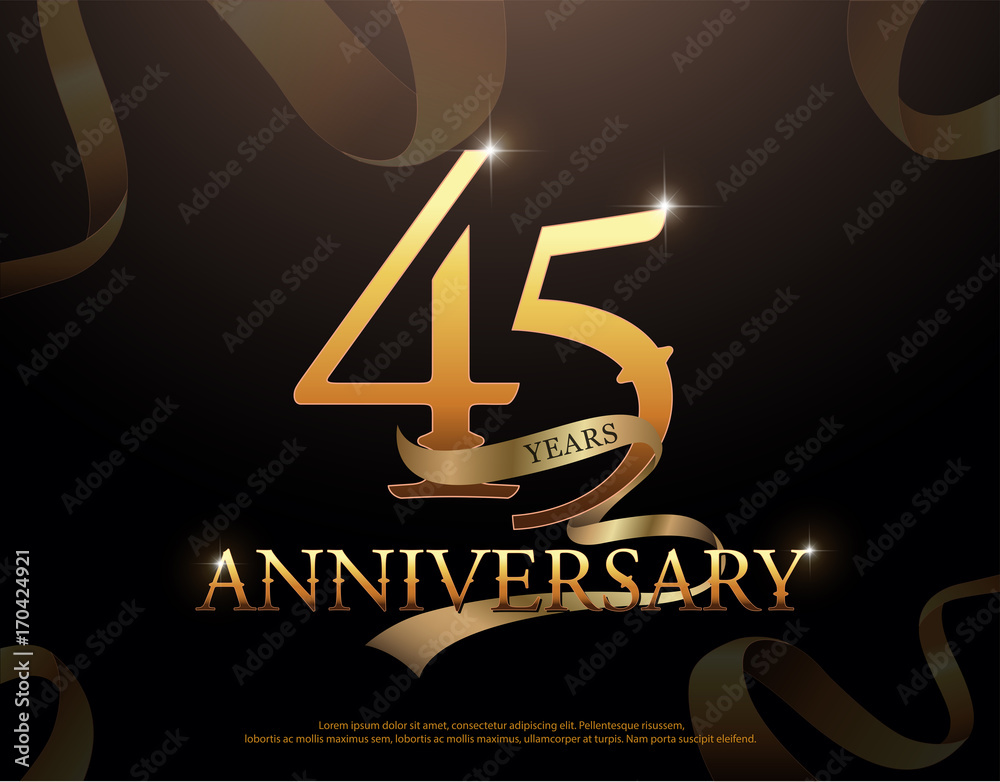 45 year anniversary celebration logotype template. 45th logo with ...