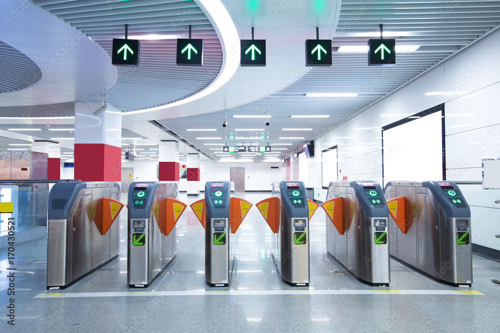 Subway station pedestrian access gates Stock Photo | Adobe Stock