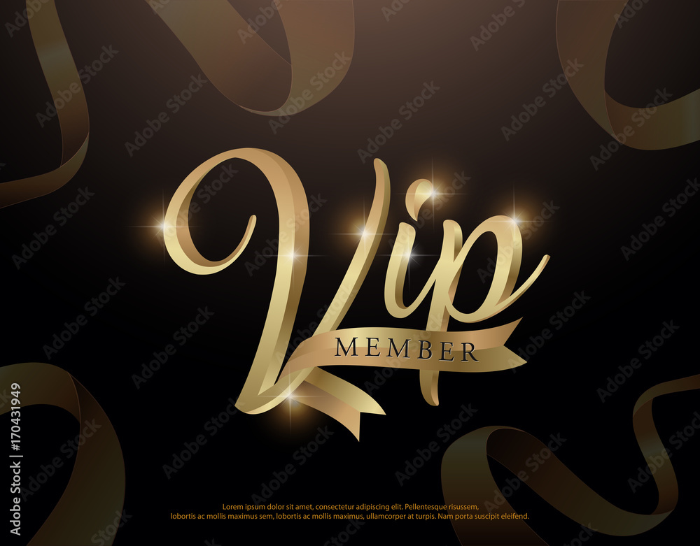 Elegant VIP member invitation logo or card gold premium lettering ...