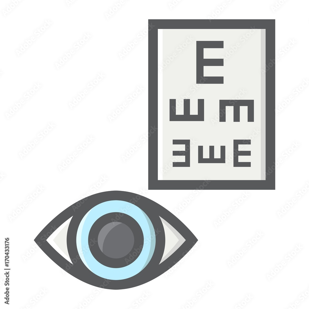 Optometry filled outline icon, medicine and healthcare, eye sign vector ...
