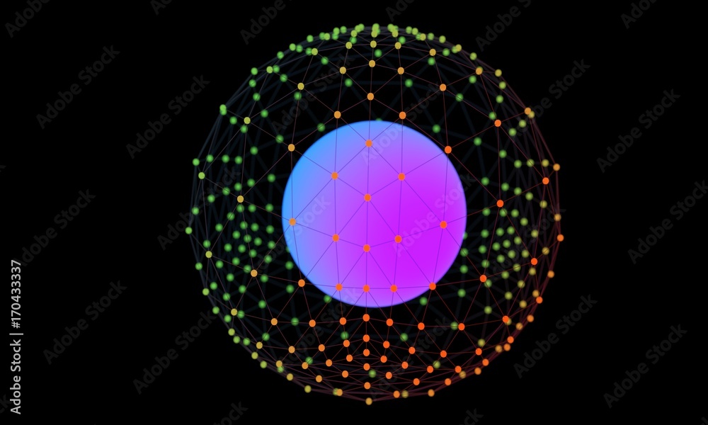 Sphere in the atom sphere, 3d Stock Illustration | Adobe Stock