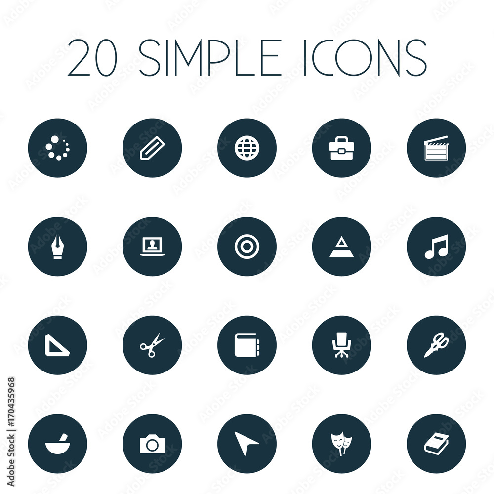 Vector Illustration Set Of Simple Design Icons. Elements Account ...