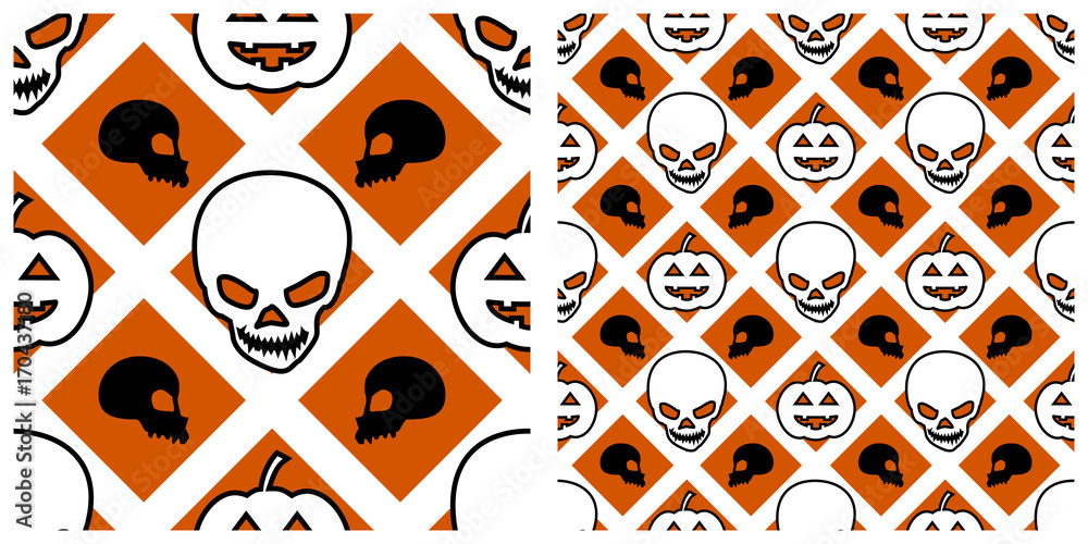 Seamless of Halloween pattern on transparent background. Single pattern ...