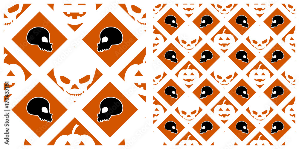 Seamless of Halloween pattern on transparent background. Single pattern ...
