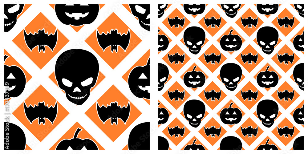 Seamless of Halloween pattern on transparent background. Single pattern ...