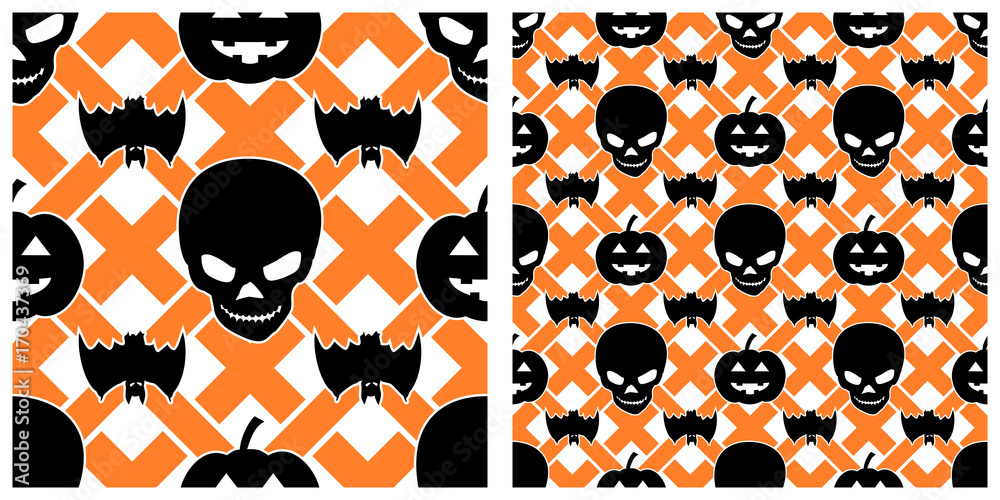 Seamless of Halloween pattern on transparent background. Single pattern ...