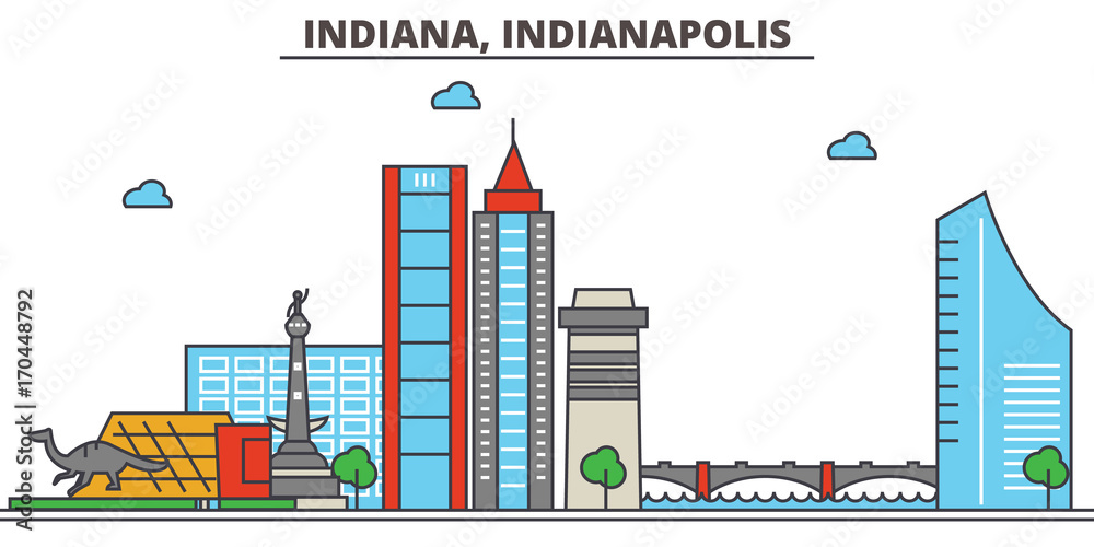 Indiana, Indianapolis.City skyline: architecture, buildings, streets ...