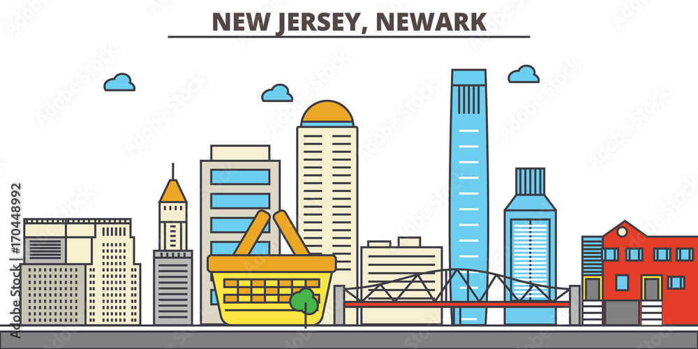 New Jersey, Newark.City skyline: architecture, buildings, streets ...