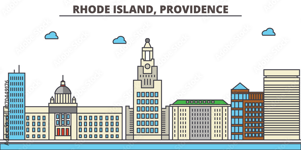 Rhode Island, Providence.City skyline: architecture, buildings, streets ...