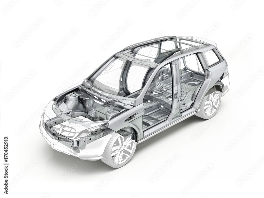 Suv technical drawing showing the car chassis. Stock Illustration ...