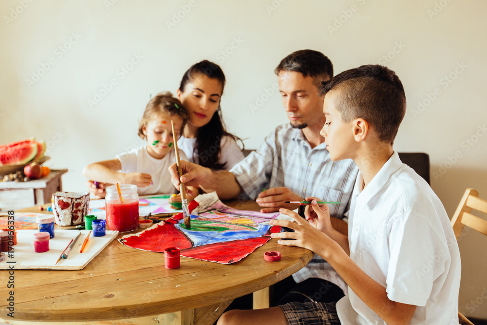 Family Painting Together