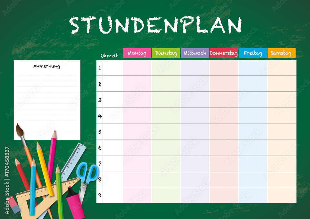 Stundenplan-1 Stock Vector | Adobe Stock