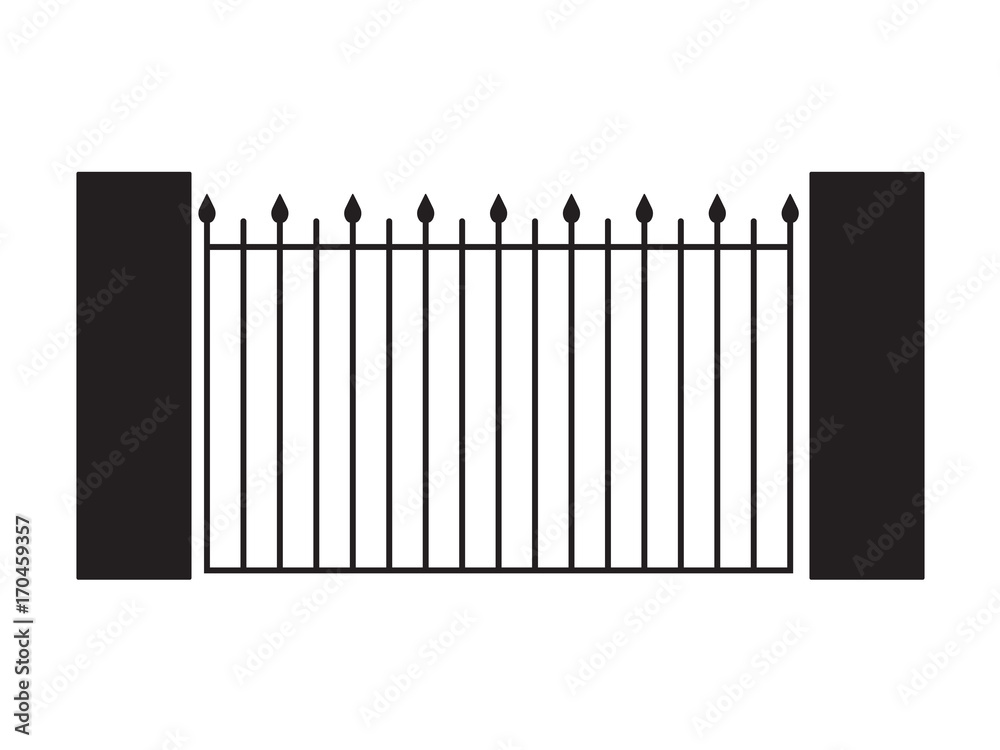 black modern gate- vector illustration Stock Vector | Adobe Stock