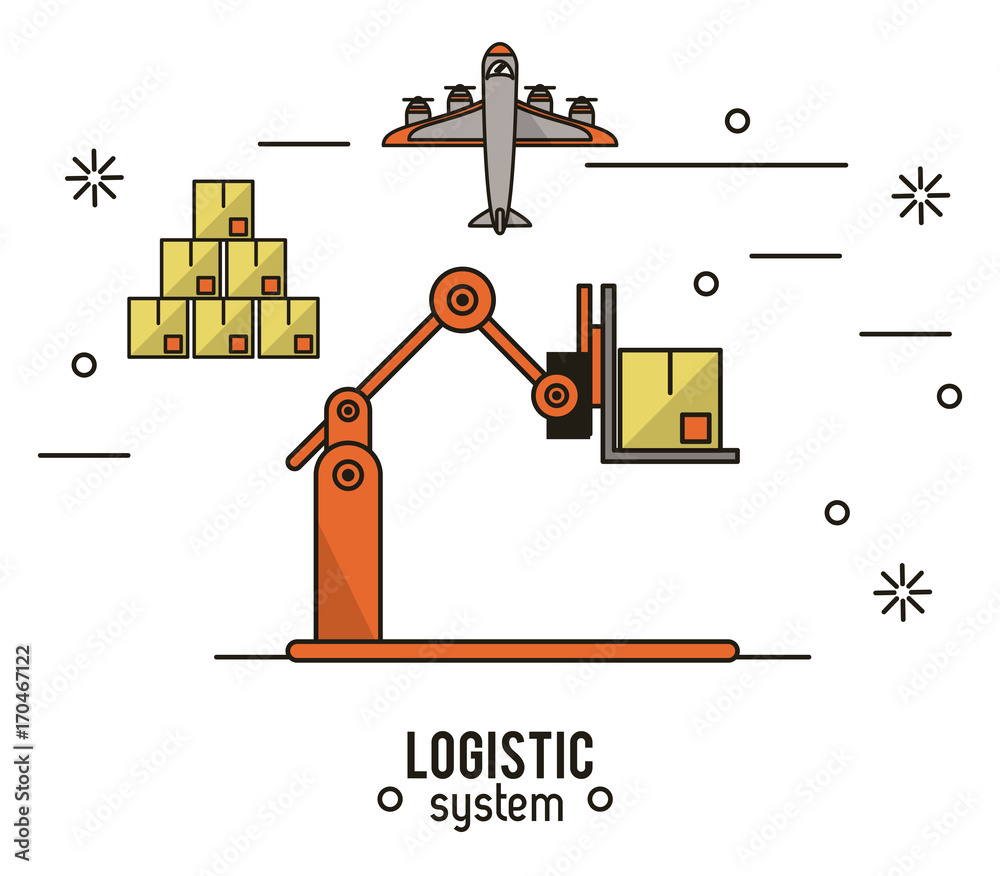 Logistic and delivery system infographic over white background vector ...