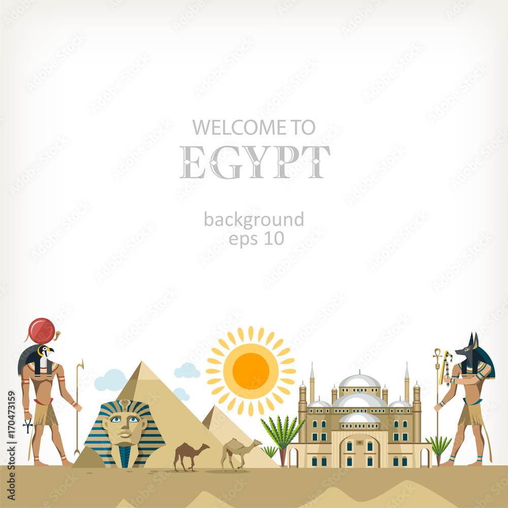 Egypt panoramic background architecture travel cairo with ancient ...