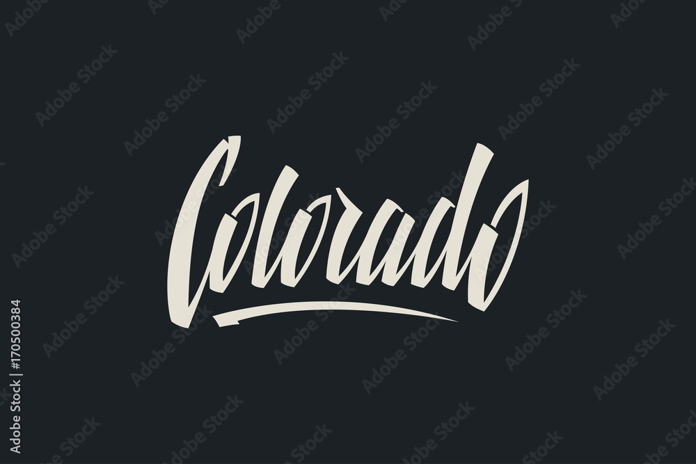 Colorado USA State Word Logo Hand Painted Brush Lettering Calligraphy ...