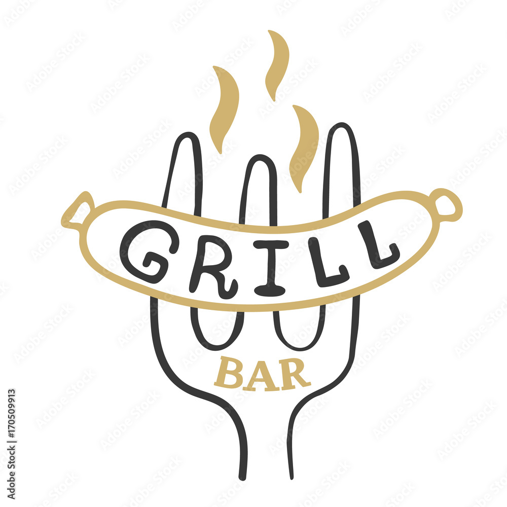 Grill bar logo. Vintage barbecue restaurant logo design. Stock Vector ...