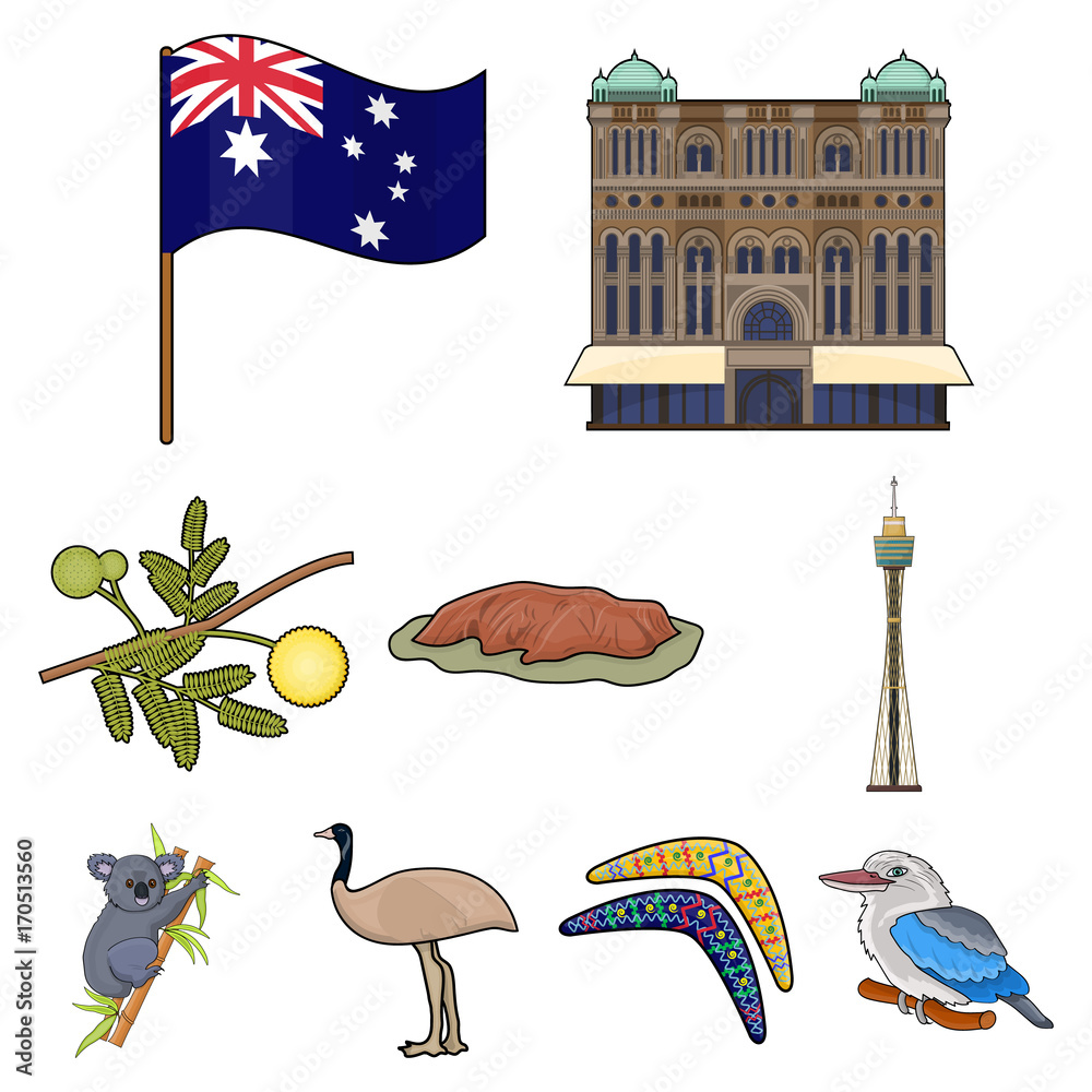 National symbols of australia. Web icon on Australia theme.Australia ...