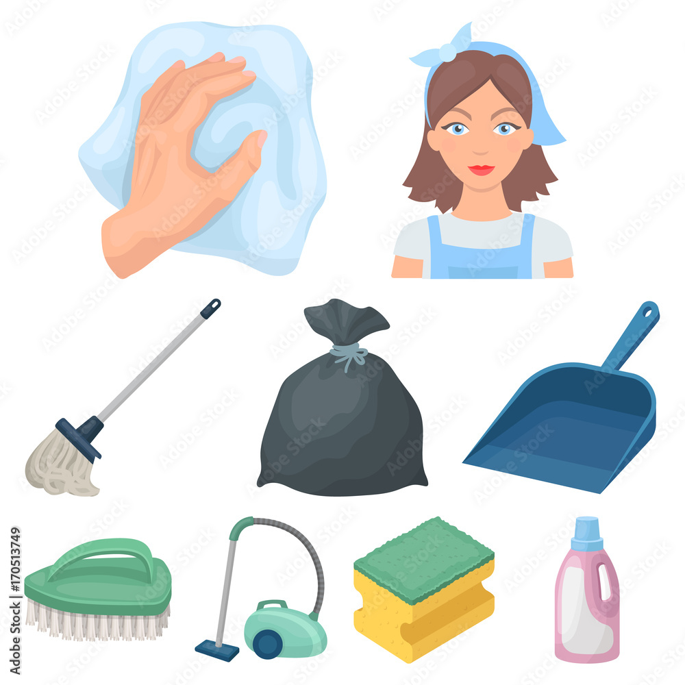 Cleaning, washing and everything connected with it. A set of icons for ...