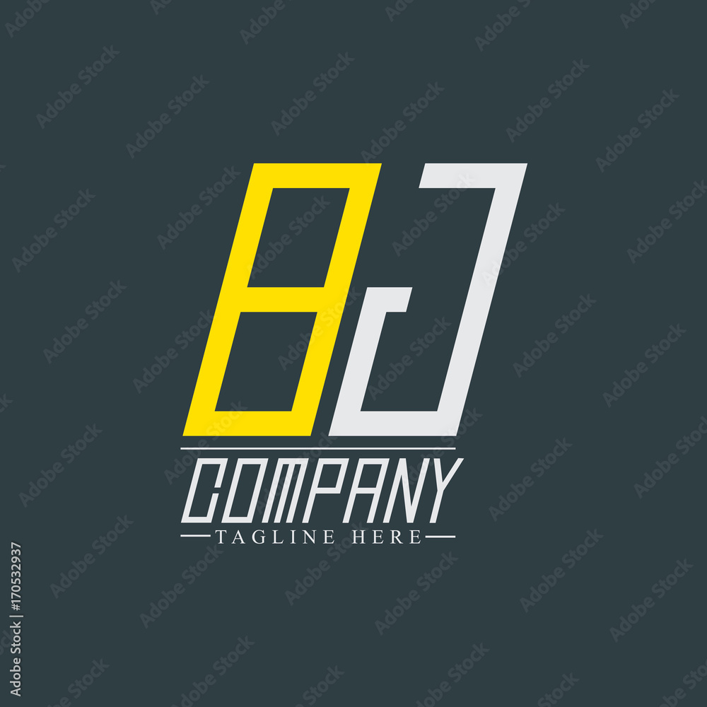 Initial Letter BJ 8J Rounded Design Logo Stock Vector | Adobe Stock