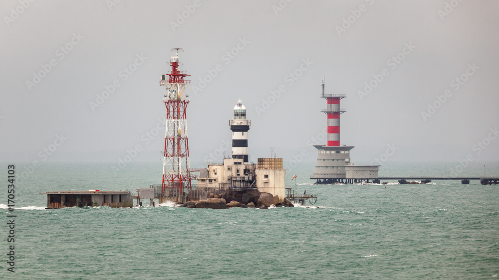 Horsburgh Lighthouse on Pedra Branca Island of Singapore and Abu Bakar ...