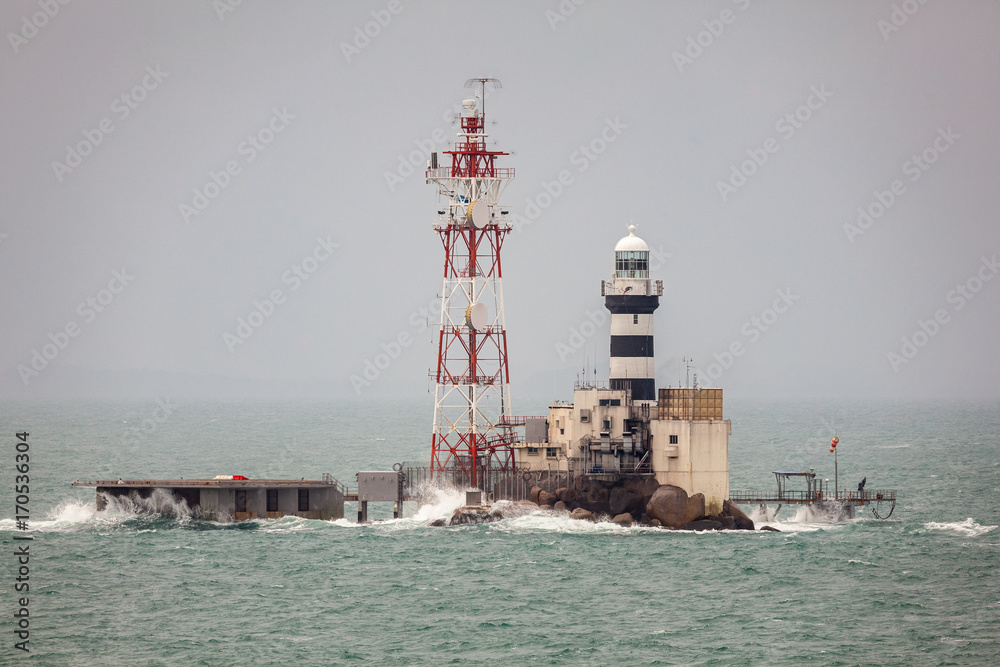 Horsburgh Lighthouse on Pedra Branca Island of Singapore and Abu Bakar ...