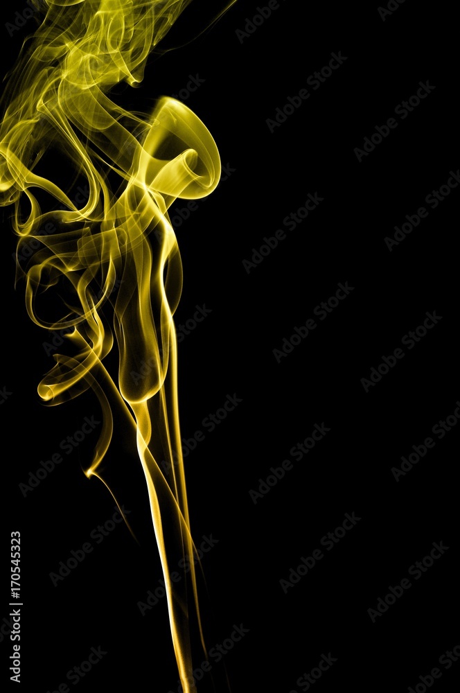 Abstract gold smoke on black background, gold background,gold ink ...